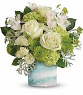 Seaside Roses Bouquet: Charming White & Green Bouquet - Veldkamp's ...